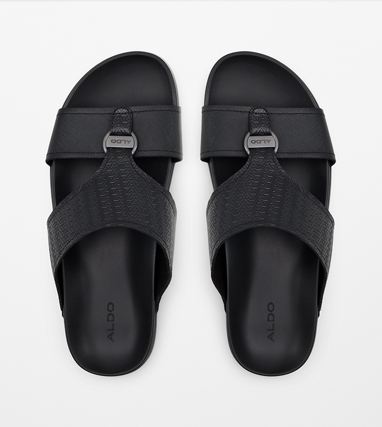 Buy Aldo ADLAR Logo Detailed Open Toe Sandals In Black | 6thStreet UAE
