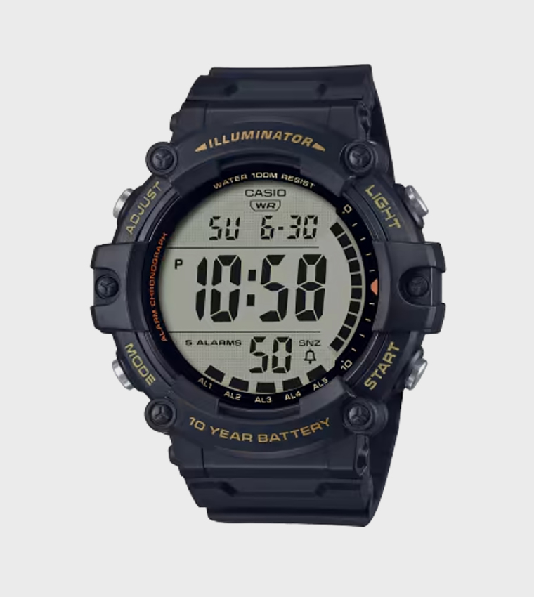 Buy Casio Grey Dial Resin Strap Digital Watch In Black | 6thStreet UAE