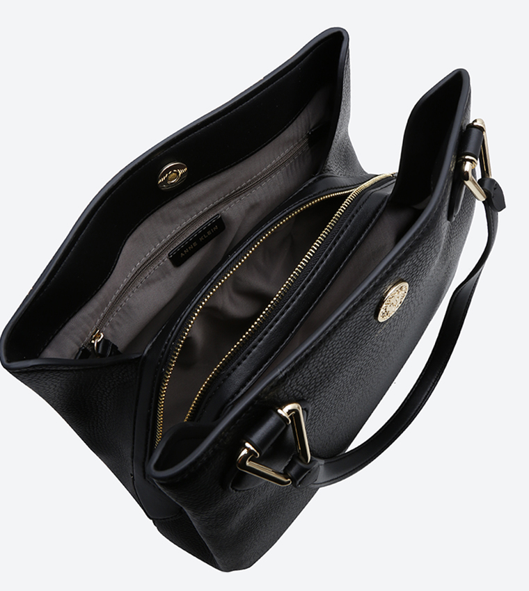 Buy Anne Klein A Hinge Small 4 Post Tote Bag Black In Black | 6thStreet UAE