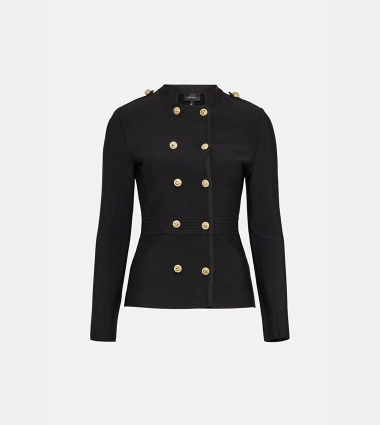 Buy Karen Millen Military Double Breasted Bandage Jacket In Black ...