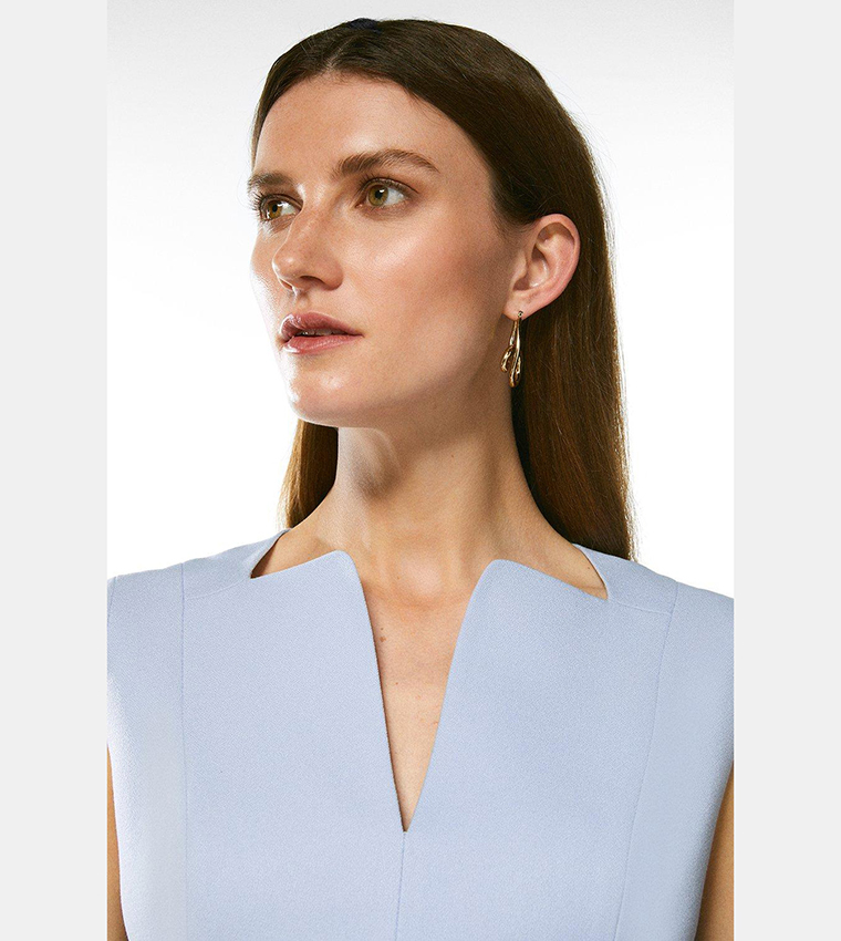 Buy Karen Millen Structured Crepe Envelope Neck Pencil Midi Dress In ...