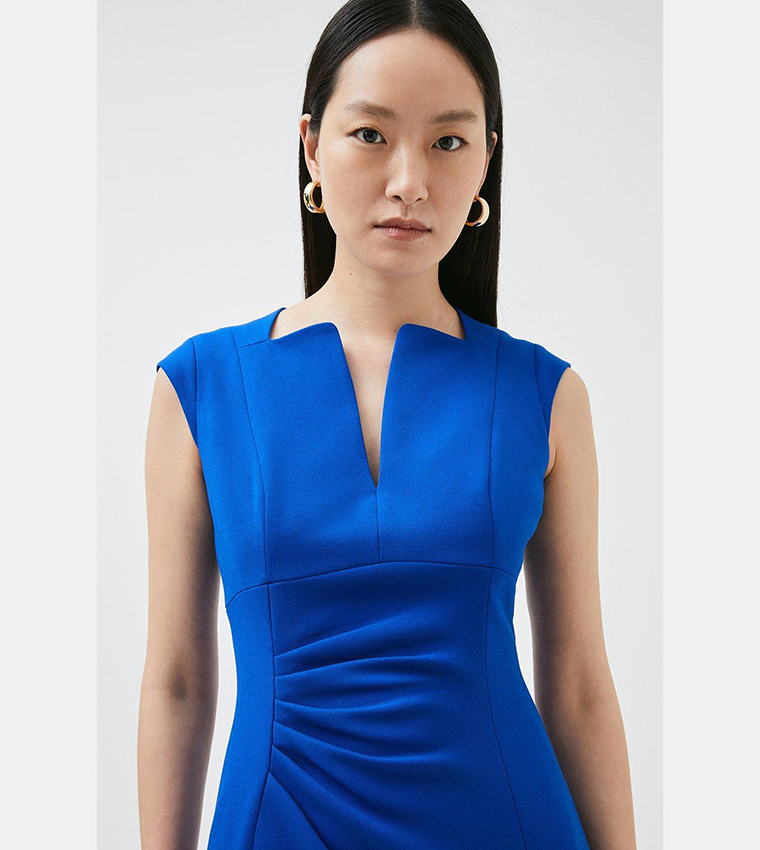 Buy Karen Millen Structured Crepe Envelope Neck Pencil Midi Dress In ...