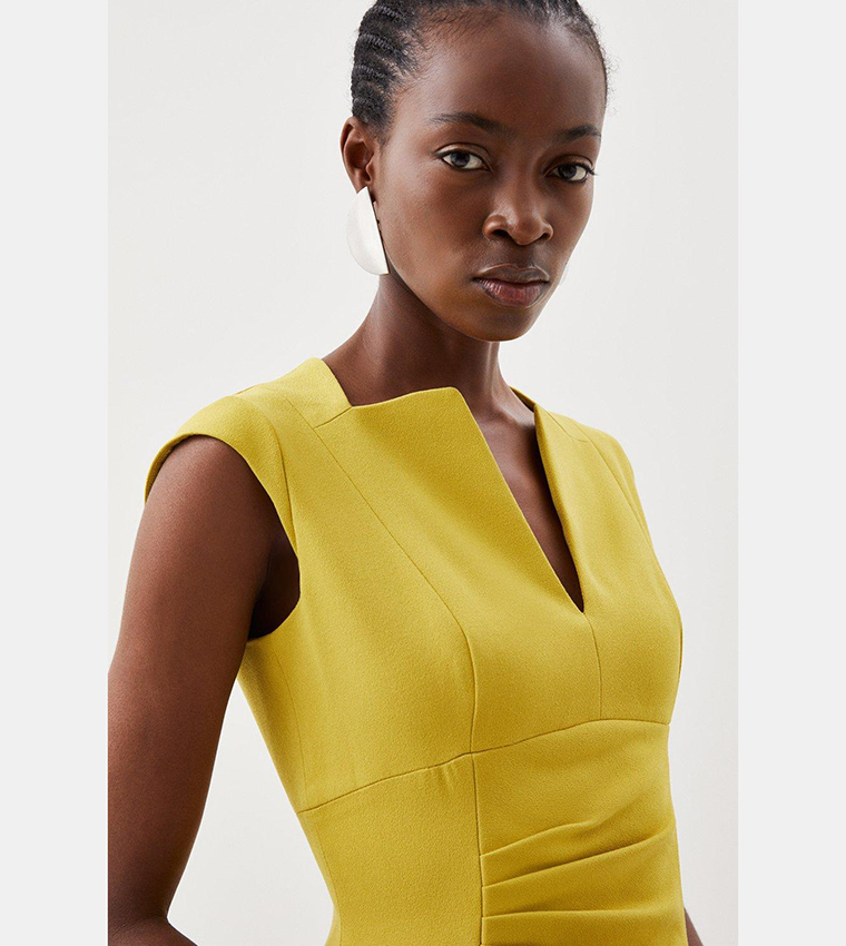 Buy Karen Millen Structured Crepe Envelope Neck Pencil Midi Dress In ...