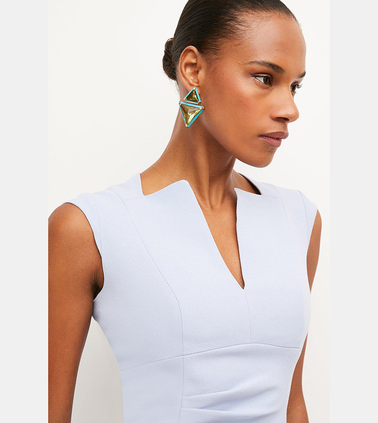 Buy Karen Millen Structured Crepe Envelope Neck Pencil Midi Dress In ...