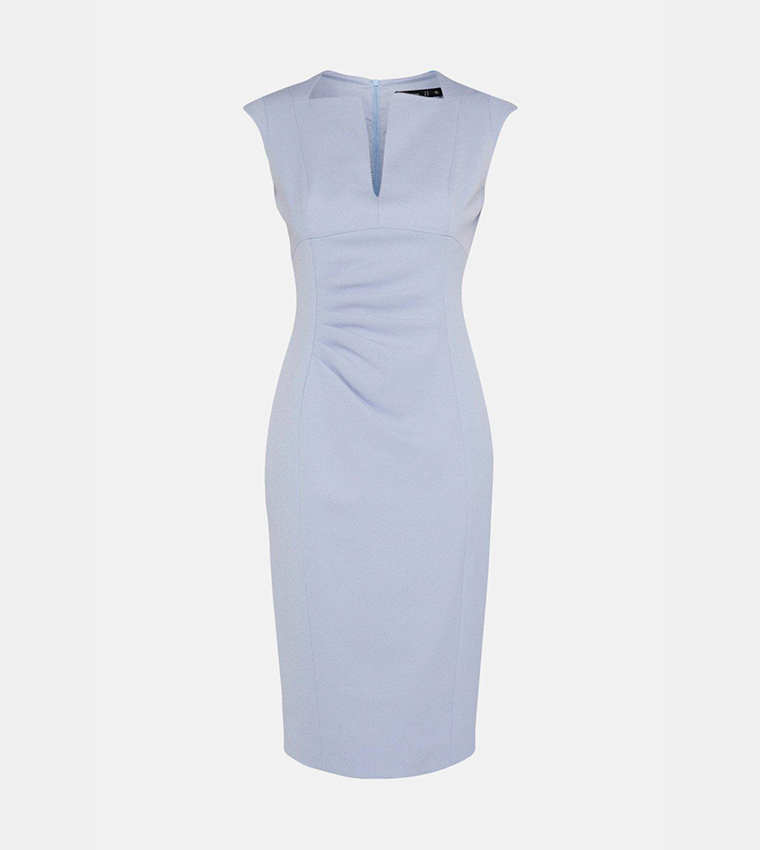 Buy Karen Millen Structured Crepe Envelope Neck Pencil Midi Dress In ...