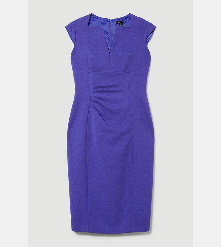 Buy Karen Millen Structured Crepe Envelope Neck Pencil Midi Dress In ...