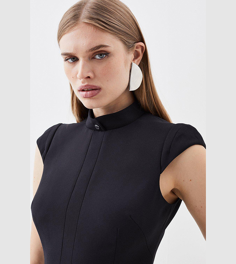 Buy Karen Millen Military Tailored Mini Dress Non Returnable In Black ...