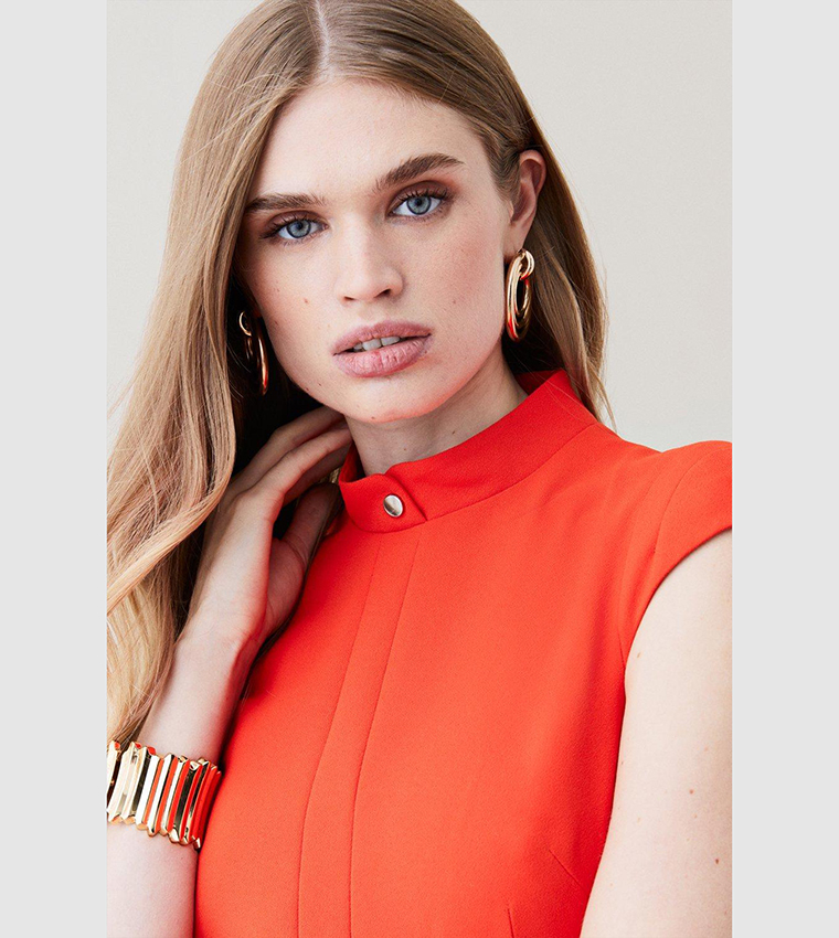 Buy Karen Millen Military Tailored Mini Dress In Coral 6thstreet Qatar