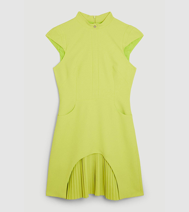 Buy Karen Millen Military Tailored Mini Dress In Lime | 6thStreet UAE