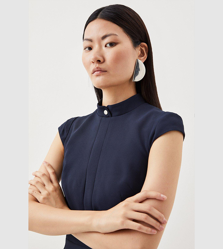 Buy Karen Millen Military Tailored Mini Dress In Navy | 6thStreet Qatar
