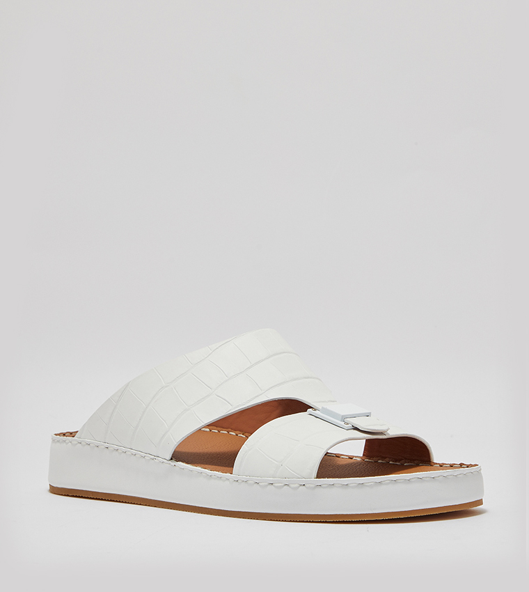 Buy Aldo Textured Open Toe Arabic Sandals In Beige | 6thStreet UAE