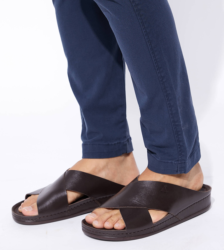 Buy Aldo Open Toe Arabic Sandals In Dark Brown | 6thStreet UAE
