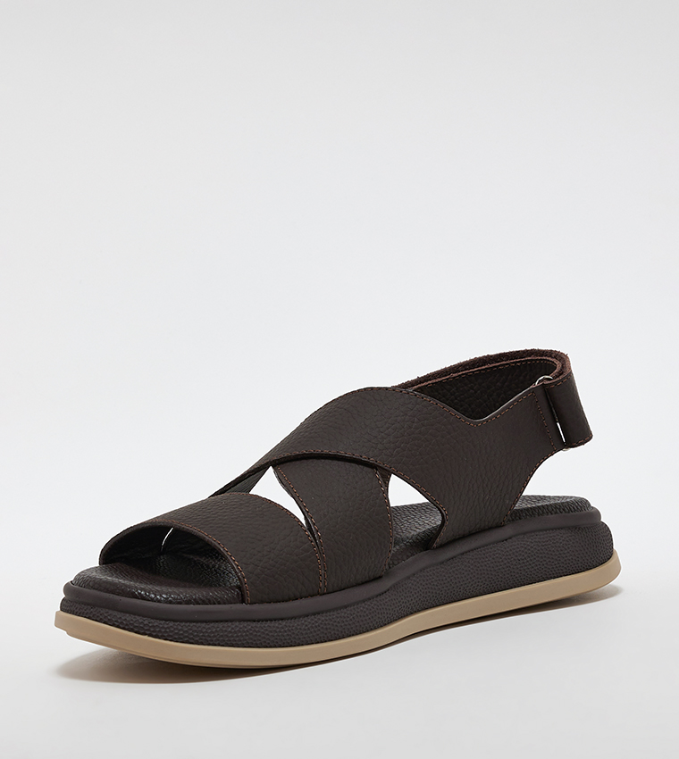 Buy Aldo Textured Open Toe Arabic Sandals In Brown | 6thStreet UAE