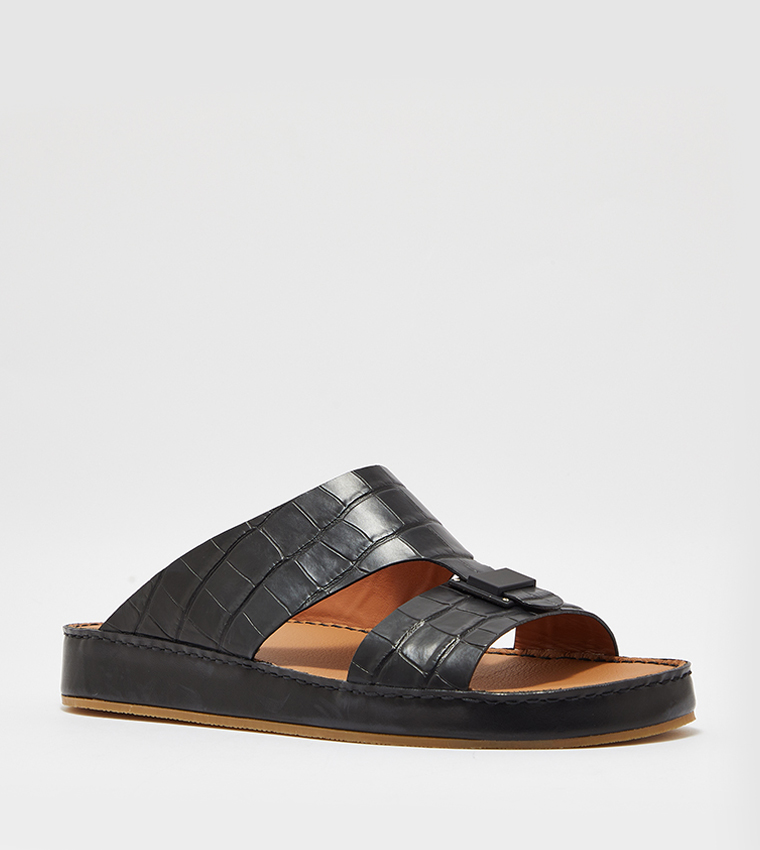 Buy Aldo Textured Open Toe Arabic Sandals In Black | 6thStreet UAE