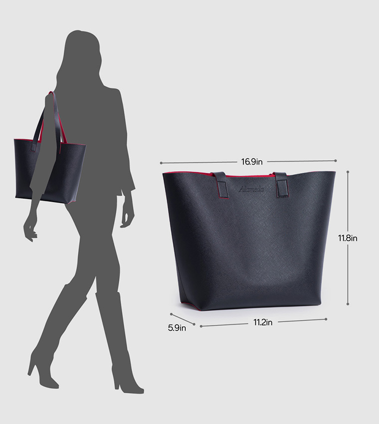 Buy Alameda Solid Tote Bag In Black | 6thStreet UAE