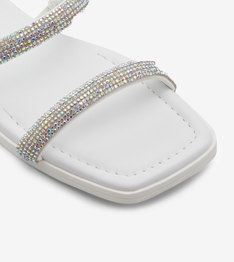 Buy Call It Spring ALLI Tie Up Ankle Flat Sandals In White | 6thStreet UAE