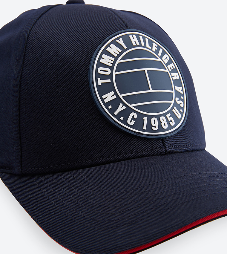 Buy Tommy Hilfiger Round Patch Adjustable Back Closure Cap Blue In Blue ...