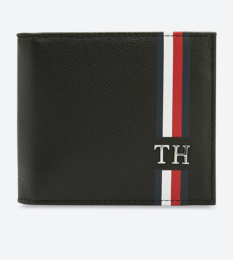 Buy Tommy Hilfiger Bi Fold Th Corporate Wallet Black In Black ...