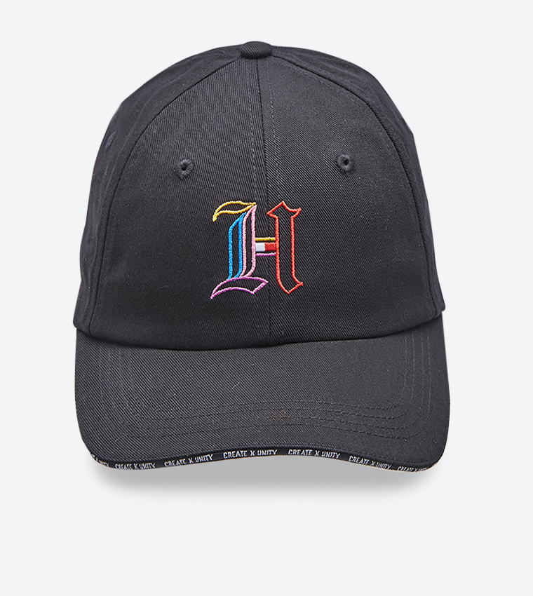 Buy Tommy Hilfiger Th Front Details Adjustable Back Strap Cap Black In ...