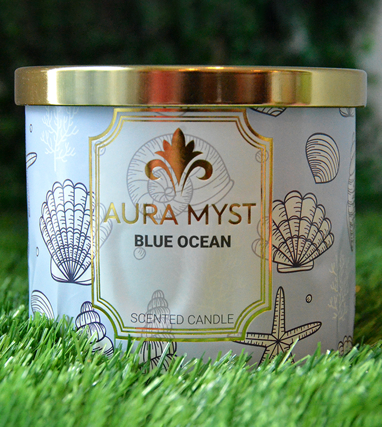 Buy Aura Myst 3 Wick Glass Jar Candle 14oz Blue Ocean In Multiple ...