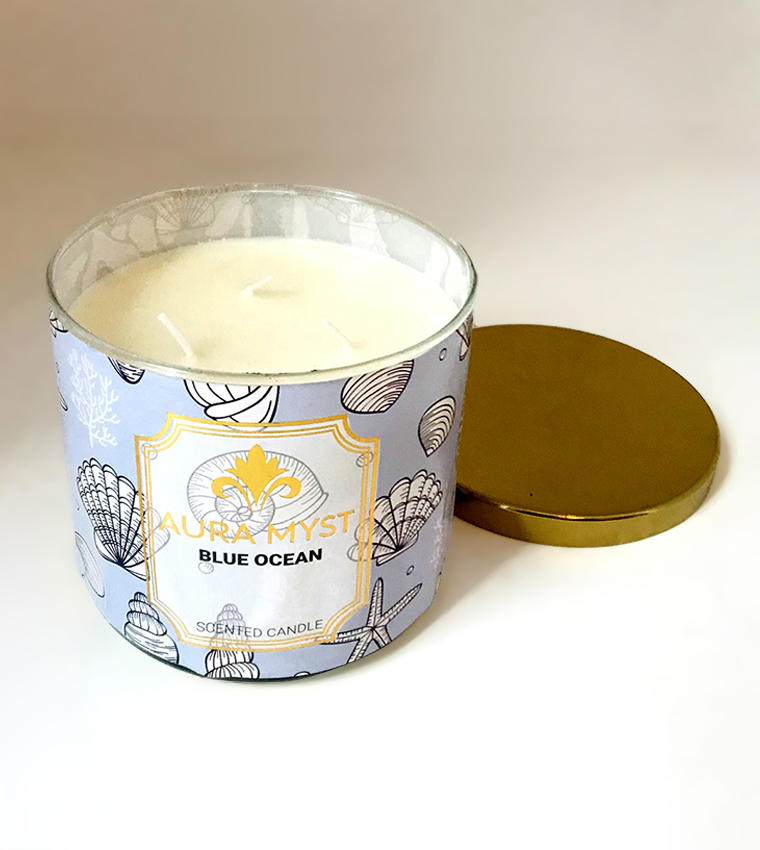 Buy Aura Myst 3 Wick Glass Jar Candle 14oz Blue Ocean In Multiple ...