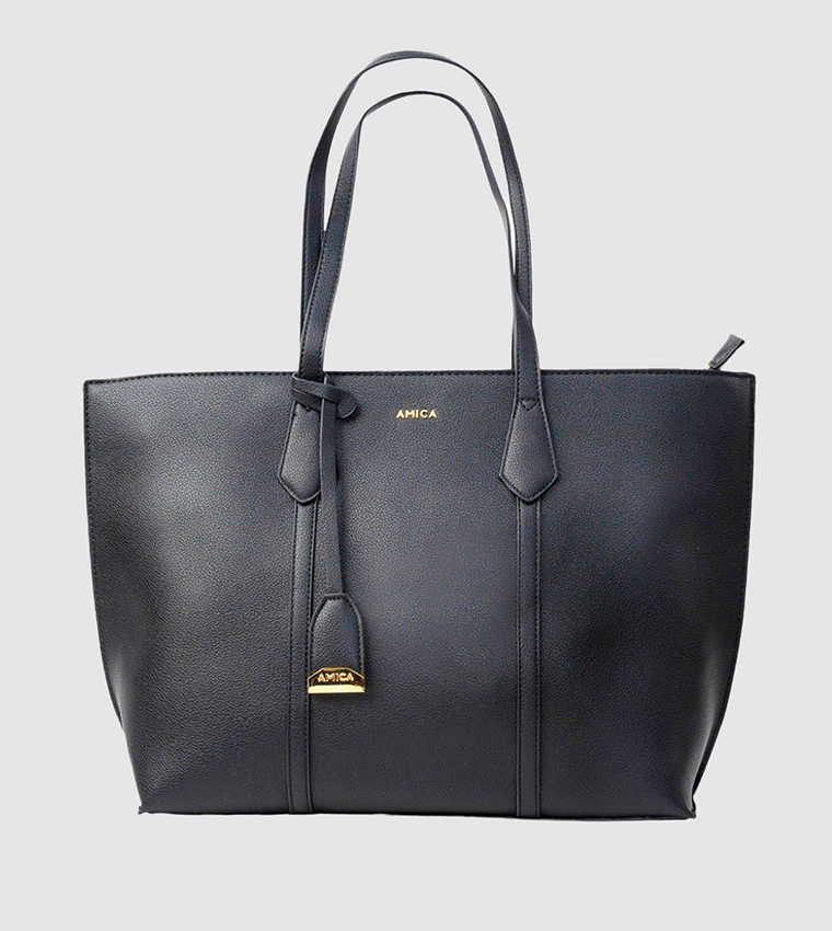 Buy Amica Marcia Metal Accent Tote Bag In Black | 6thStreet UAE