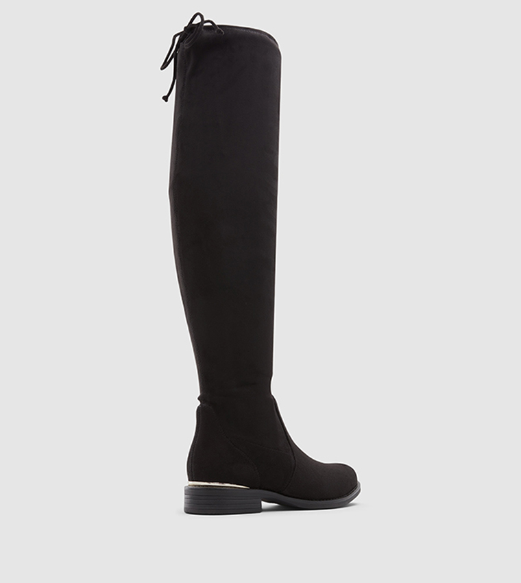 Buy Call It Spring ANIDDA Knee High Low Heel Boots In Black | 6thStreet ...