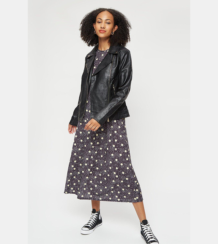 Buy Dorothy Perkins Tall Faux Leather Biker Jacket In Black | 6thStreet ...