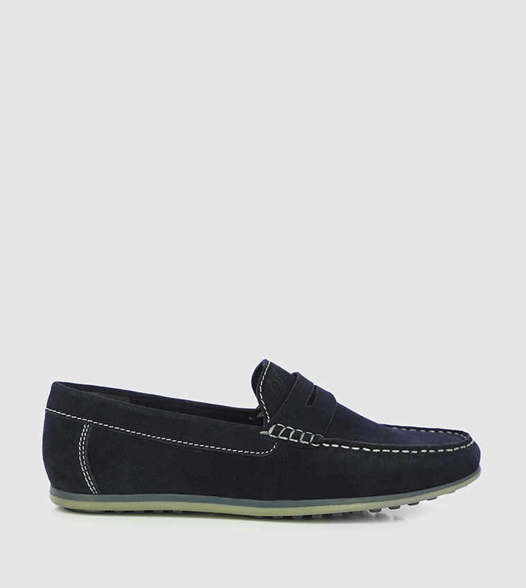 Buy Austin Reed @ CCC Round Toe Moccasin Casual Navy Blue In NAVY BLUE | 6thStreet Qatar