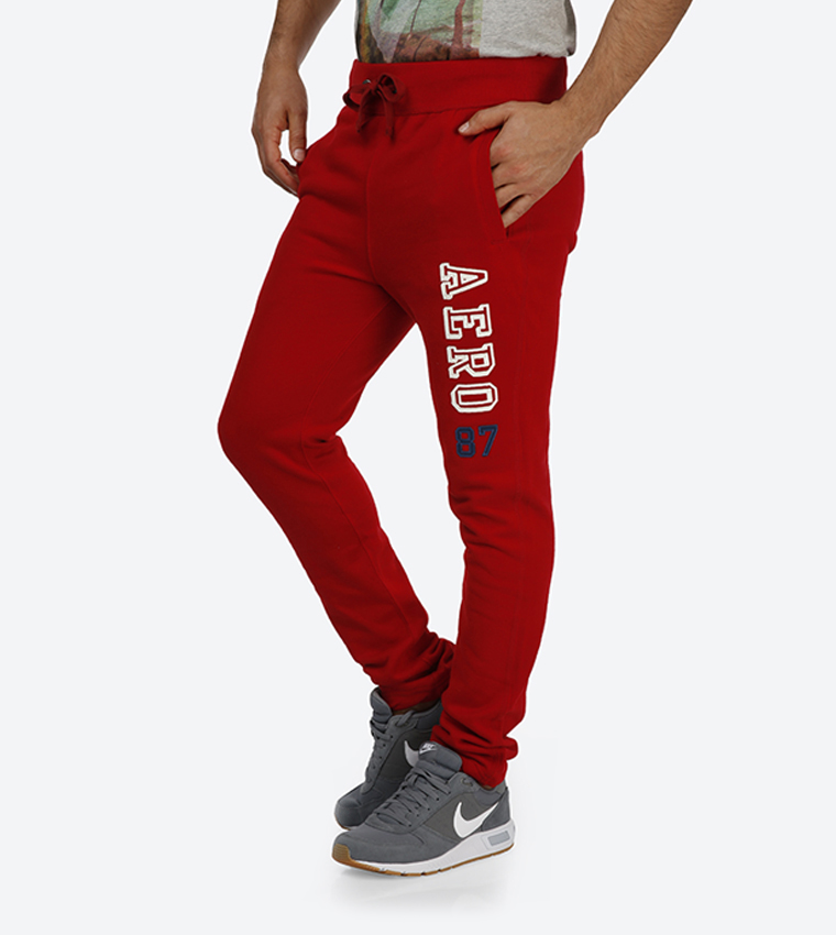 Buy Aeropostale Printed Slim Fit Joggers Red In Red | 6thStreet UAE
