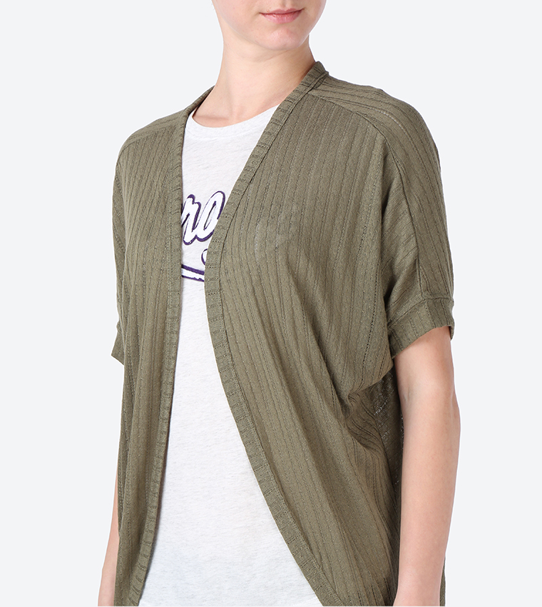 Buy Aeropostale Open Front Short Sleeve Shrug Green In Green ...