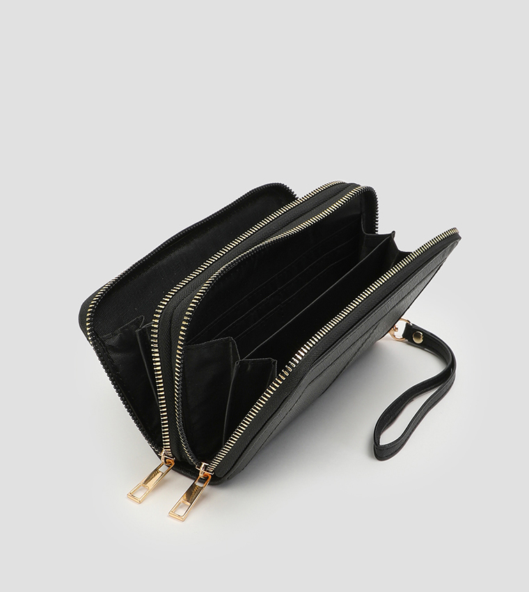 Buy Ardene Two Compartment Rectangular Wallet In Black | 6thStreet ...