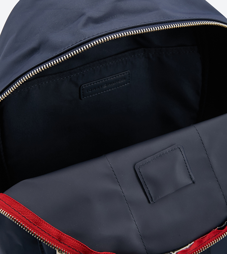Buy Tommy Hilfiger Poppy Striped Zip Closure Backpack Navy In Navy ...