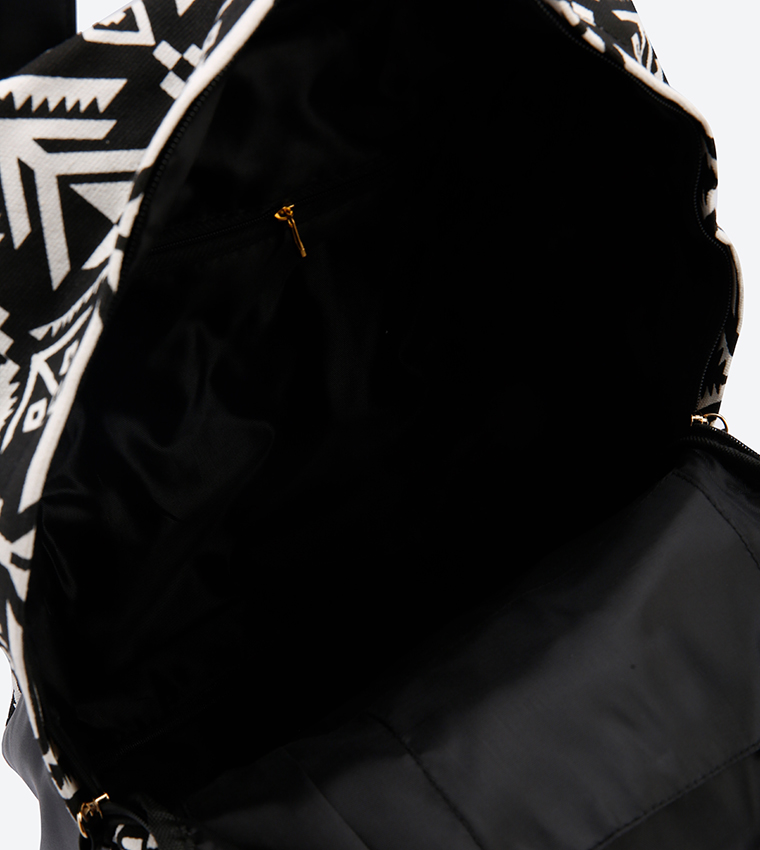 Buy R&B Printed Front Zip Pocket Backpack Black AW18 1D AW18 1D In ...