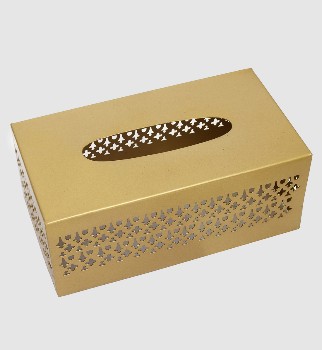 Buy HIS & HERS Tissue Box Cover In Gold | 6thStreet UAE