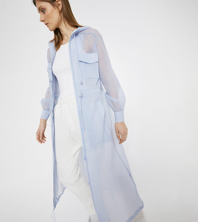 Buy Warehouse Sheer Parka Jacket In Blue | 6thStreet Qatar