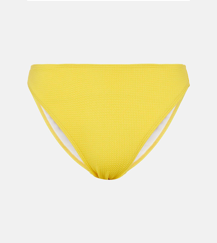 Buy Warehouse Sporty High Leg Bikini Bottom In Yellow | 6thStreet Qatar