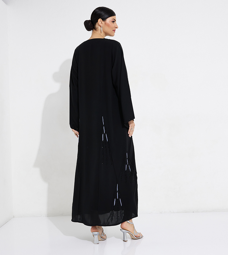 Buy Ayoun Abaya Embellished Long Sleeves Abaya In Black | 6thStreet UAE