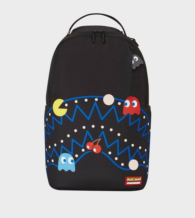 Buy Sprayground Pac Man Play Print DLXSR Backpack In Black | 6thStreet UAE