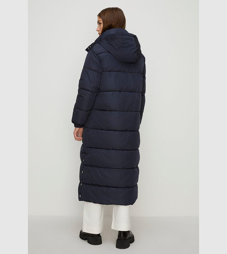 Buy Oasis Zip Through Longline Puffer Coat In Navy | 6thStreet Kuwait