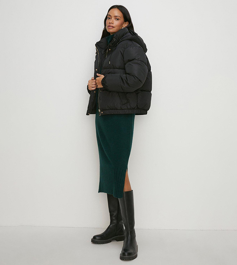 Buy Oasis Zip Through Puffer Jacket In Black | 6thStreet UAE