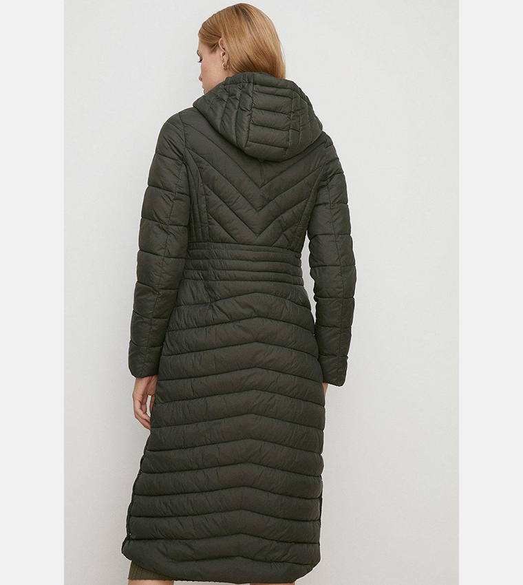 Buy Oasis Longline Padded Packable Puffer Jacket In Khaki | 6thStreet ...