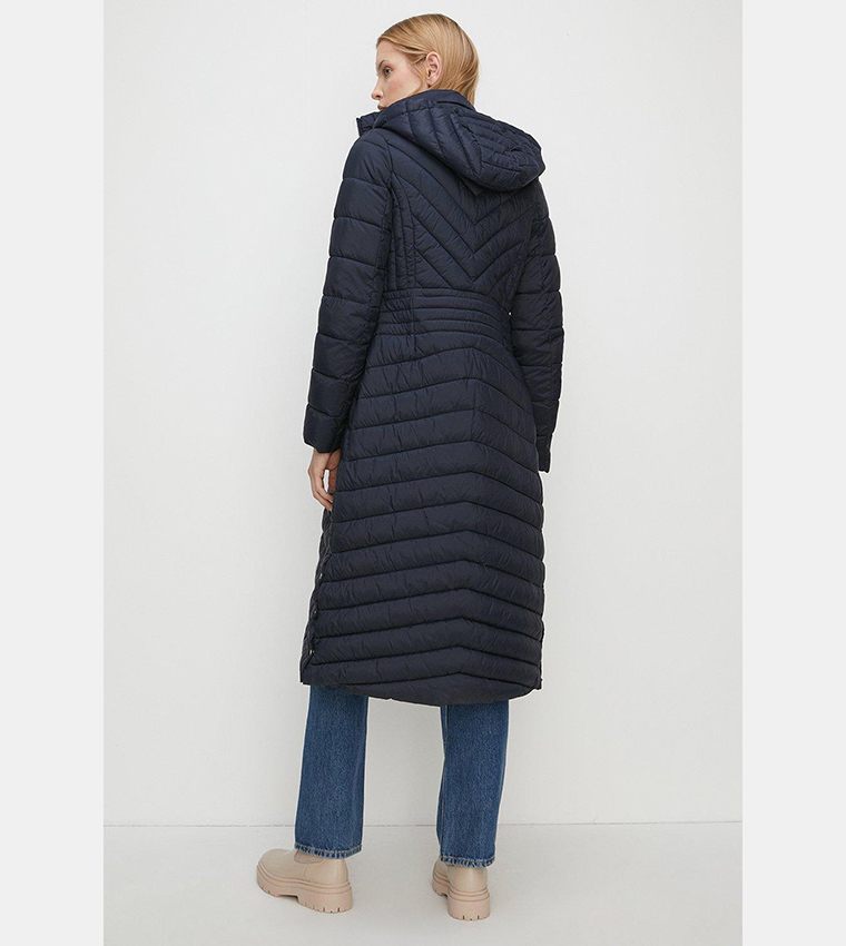 Buy Oasis Longline Padded Packable Puffer Jacket In Navy | 6thStreet Kuwait
