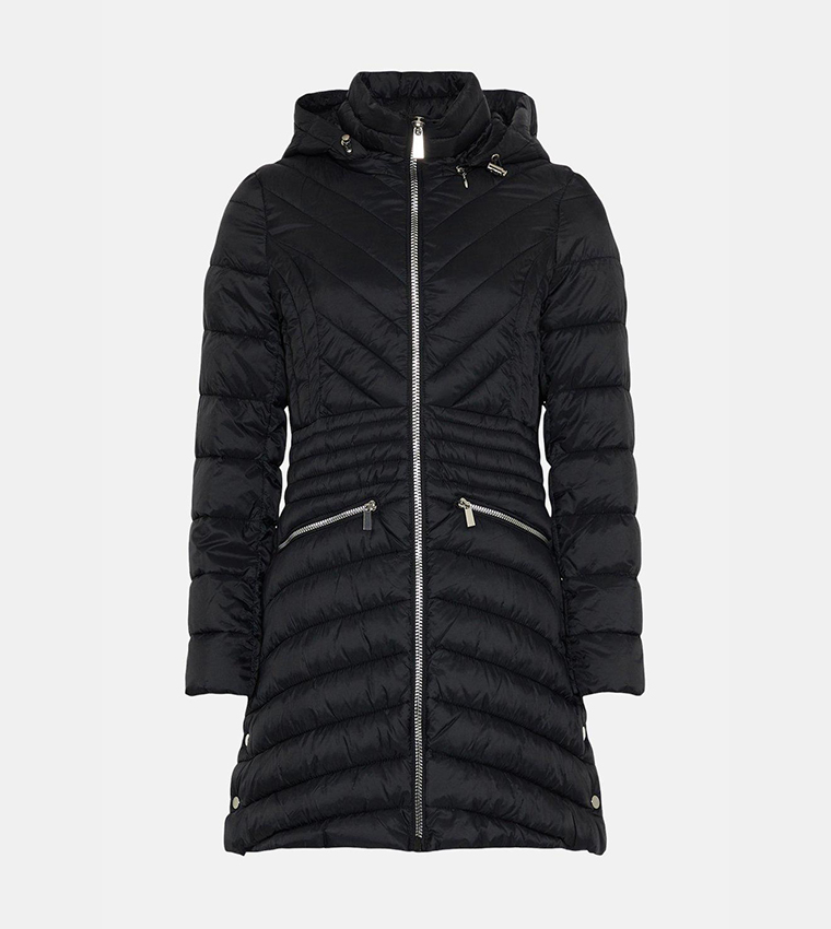 Buy Oasis Quilted Padded Packable Puffer Jacket In Black | 6thStreet Qatar