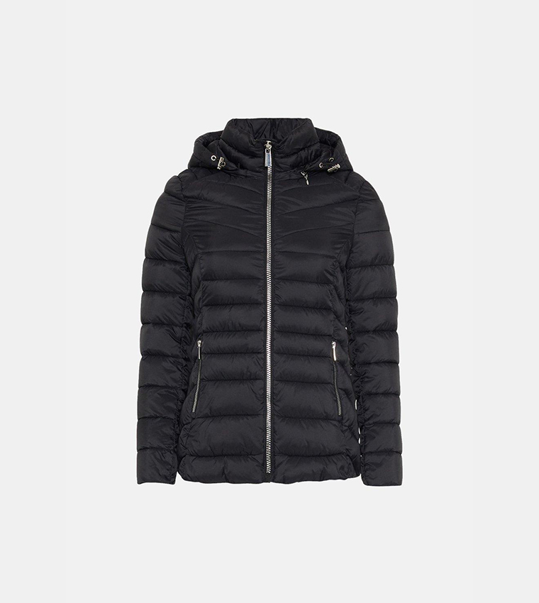 Buy Oasis Short Padded Packable Puffer Jacket In Black | 6thStreet ...