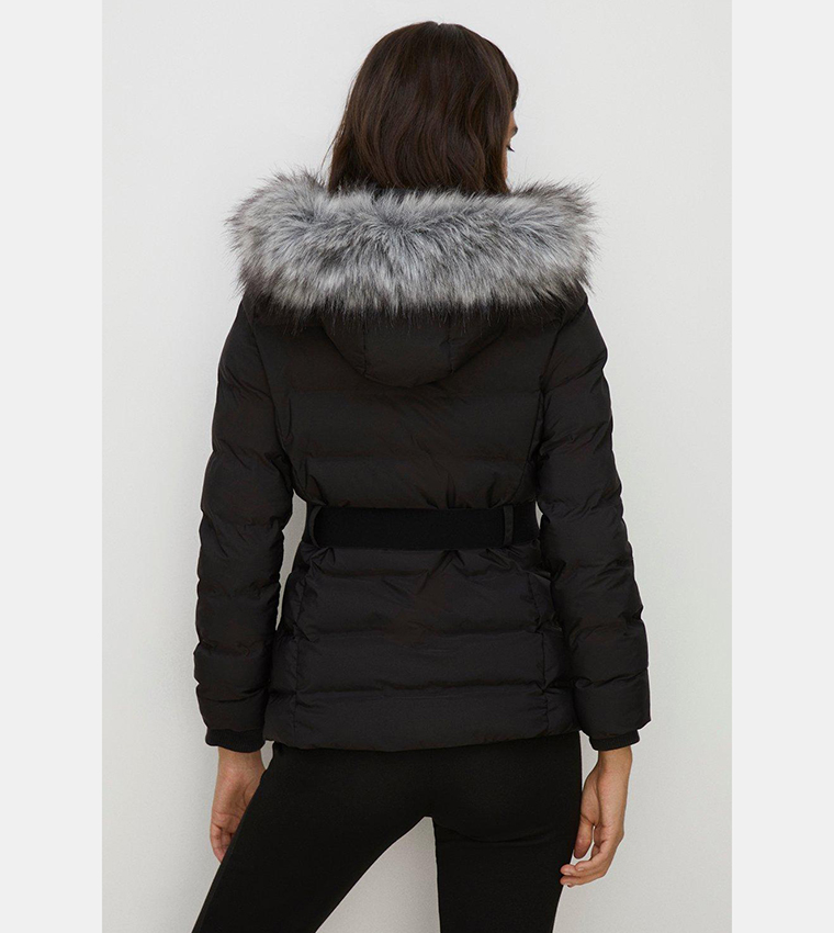 Buy Oasis Heat Seal Short Puffer Jacket In Black | 6thStreet Kuwait