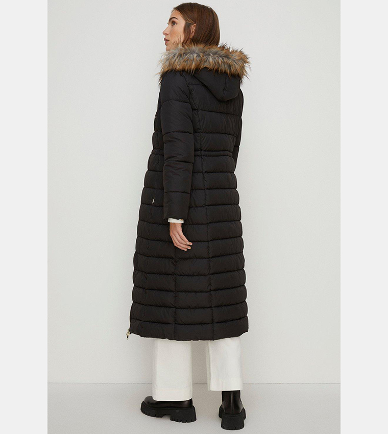 Buy Oasis Extra Warm Longline Puffer Jacket In Black | 6thStreet Qatar