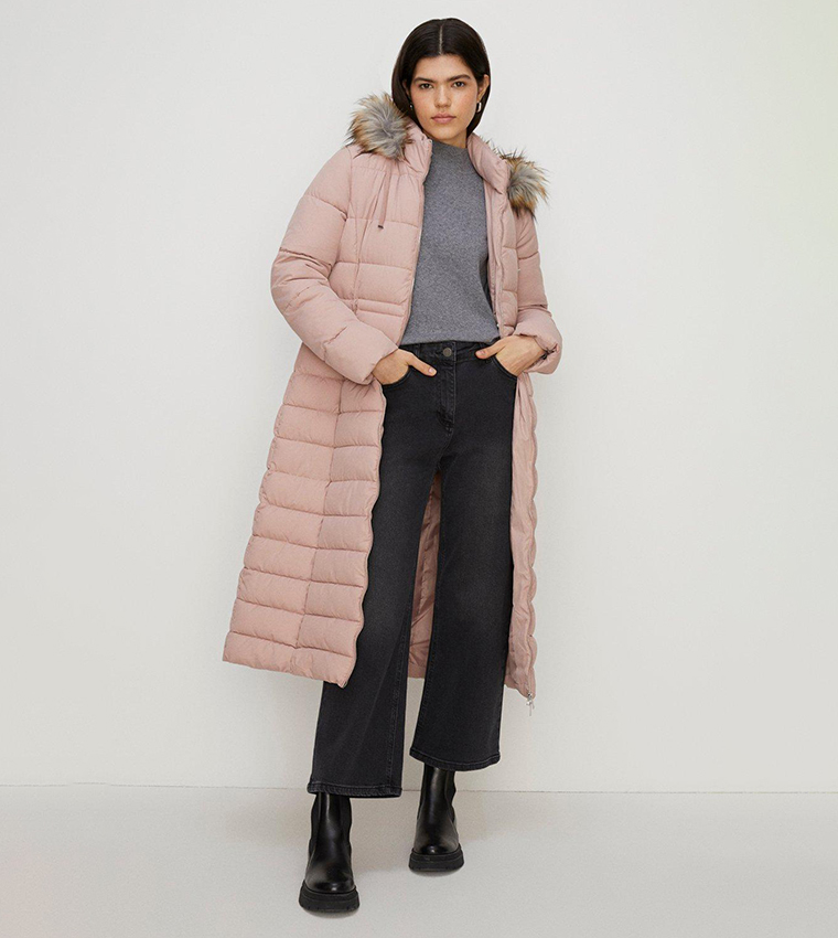 Buy Oasis Extra Warm Longline Puffer Jacket In Pink | 6thStreet Qatar