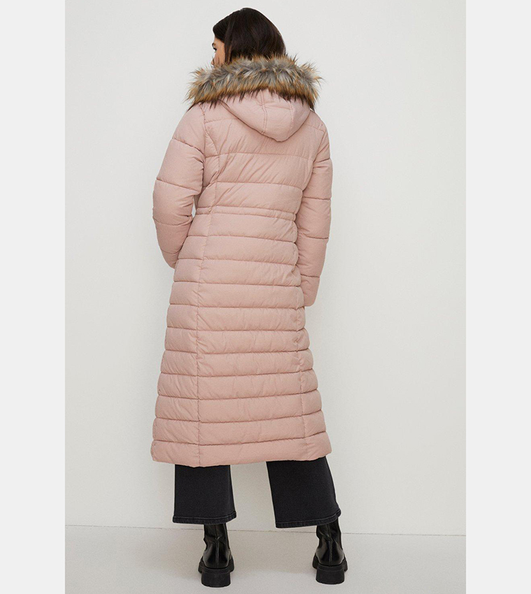 Buy Oasis Extra Warm Longline Puffer Jacket In Pink | 6thStreet Qatar