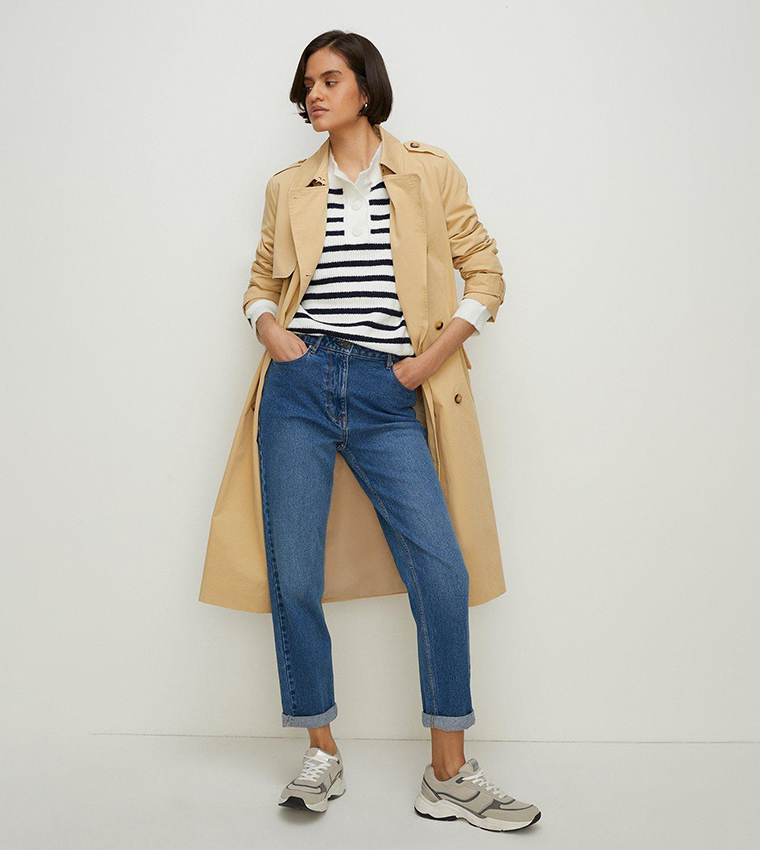 Buy Oasis Ava Relaxed Fit Boyfriend Jeans In Blue | 6thStreet UAE